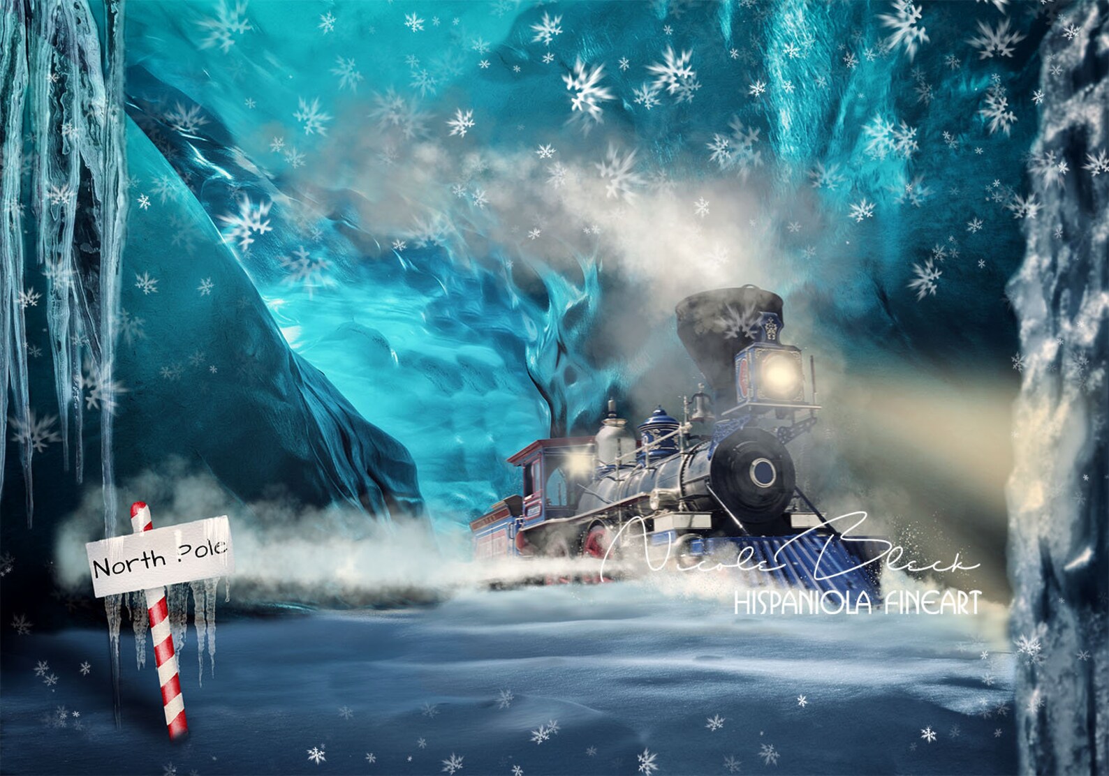 Polar Express at North Pole Steam Train Premade Backdrop - Etsy Canada