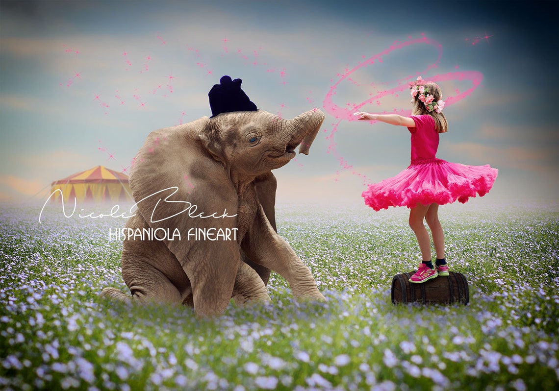 Elephant Baby Dumbo Inspired Elephant Backdrop Instant - Etsy