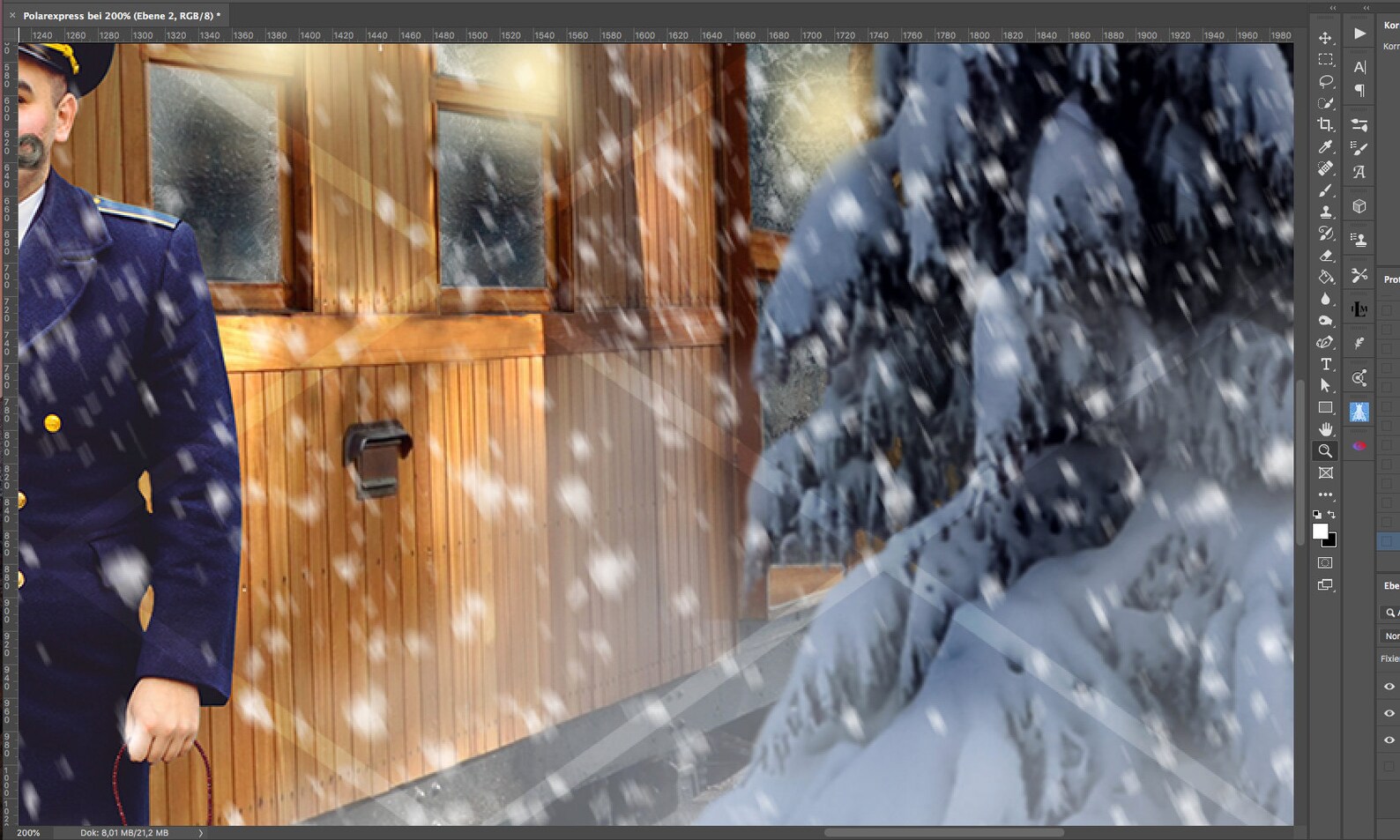 Polar Express With Conductor Steam Train Backdrop Premade - Etsy