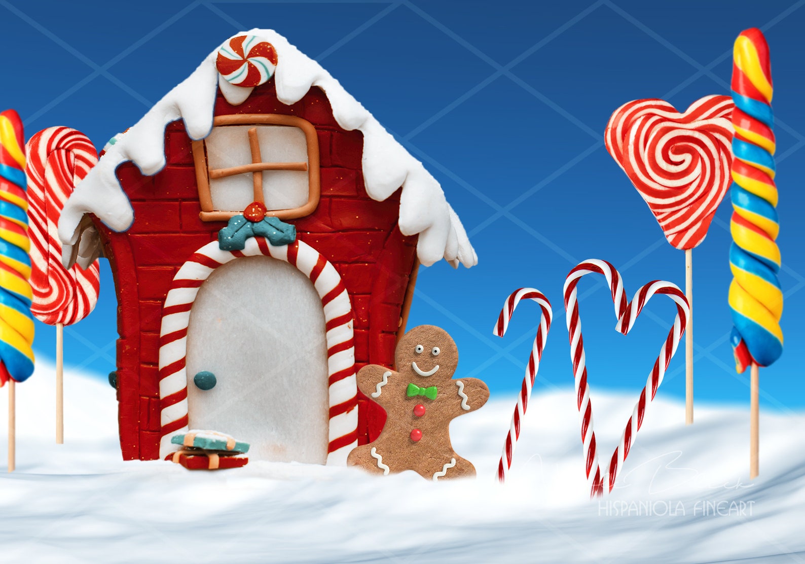 Christmas Gingerbread Backdrop House Digital Backdrop - Etsy