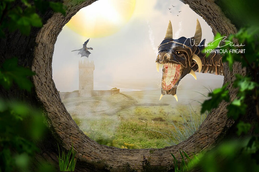 Dragon World Scene Premade Backdrop Dragon Backdrop Digital Download - Etsy