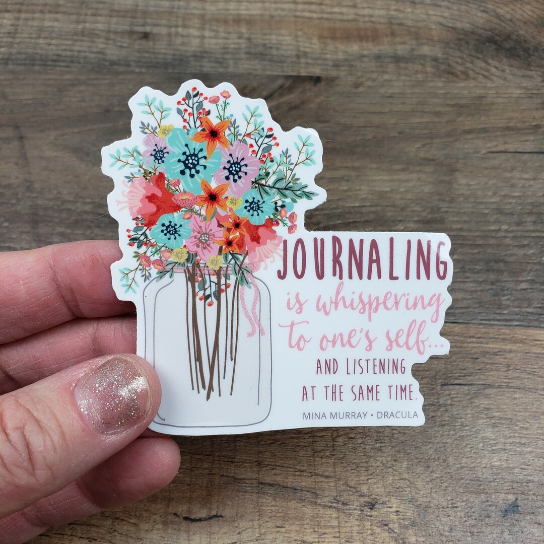 Journaling Quote With Jar of Flowers Vinyl Sticker for - Etsy
