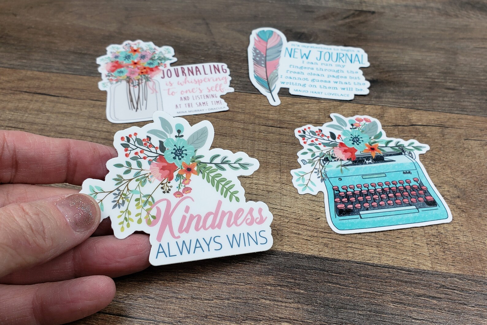 Journaling Quote With Jar of Flowers Vinyl Sticker for - Etsy