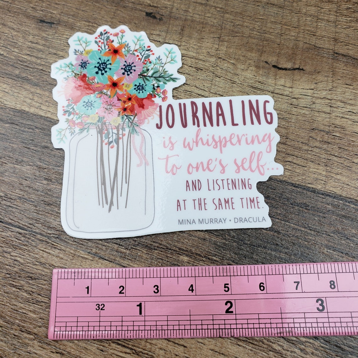 Journaling Quote With Jar of Flowers Vinyl Sticker for - Etsy