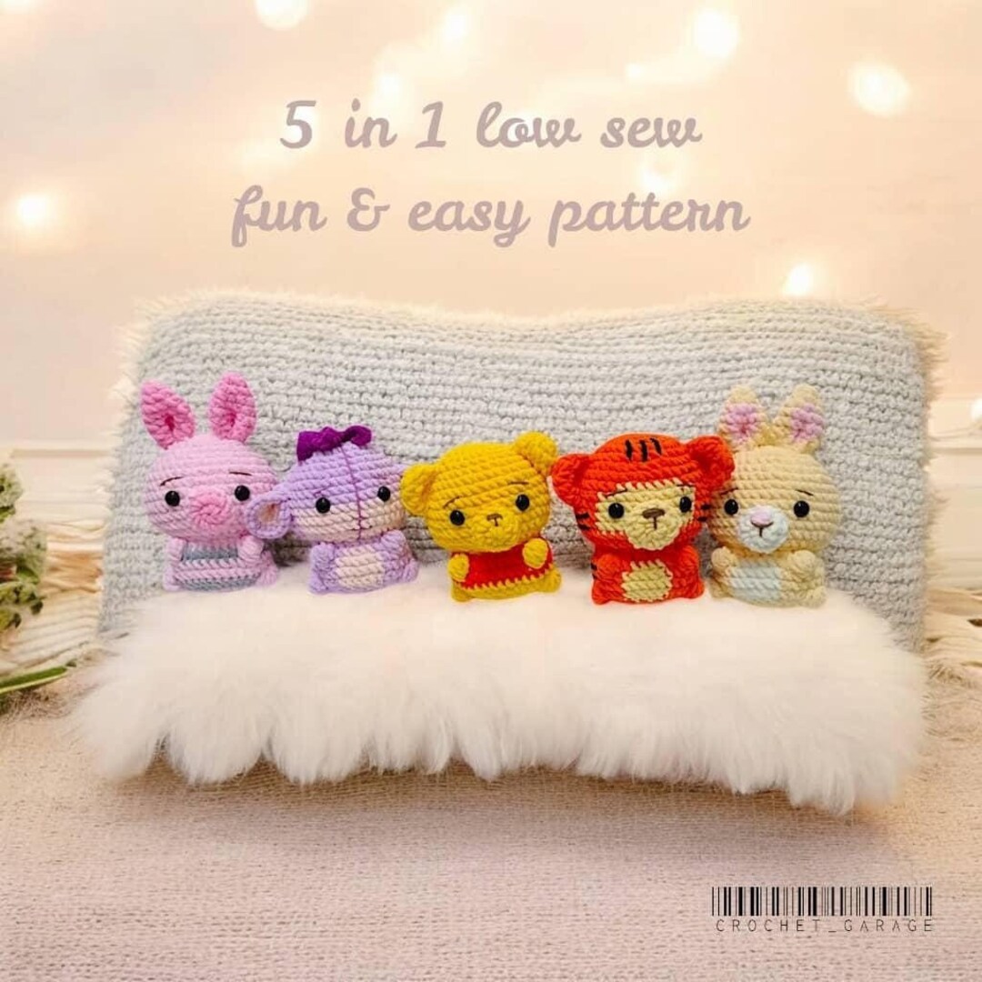 5 in 1 Low Sew Plushies Crochet Pattern/ Easy, Quick and Fun Pattern / 5 PDF Pattern / ENGLISH ...