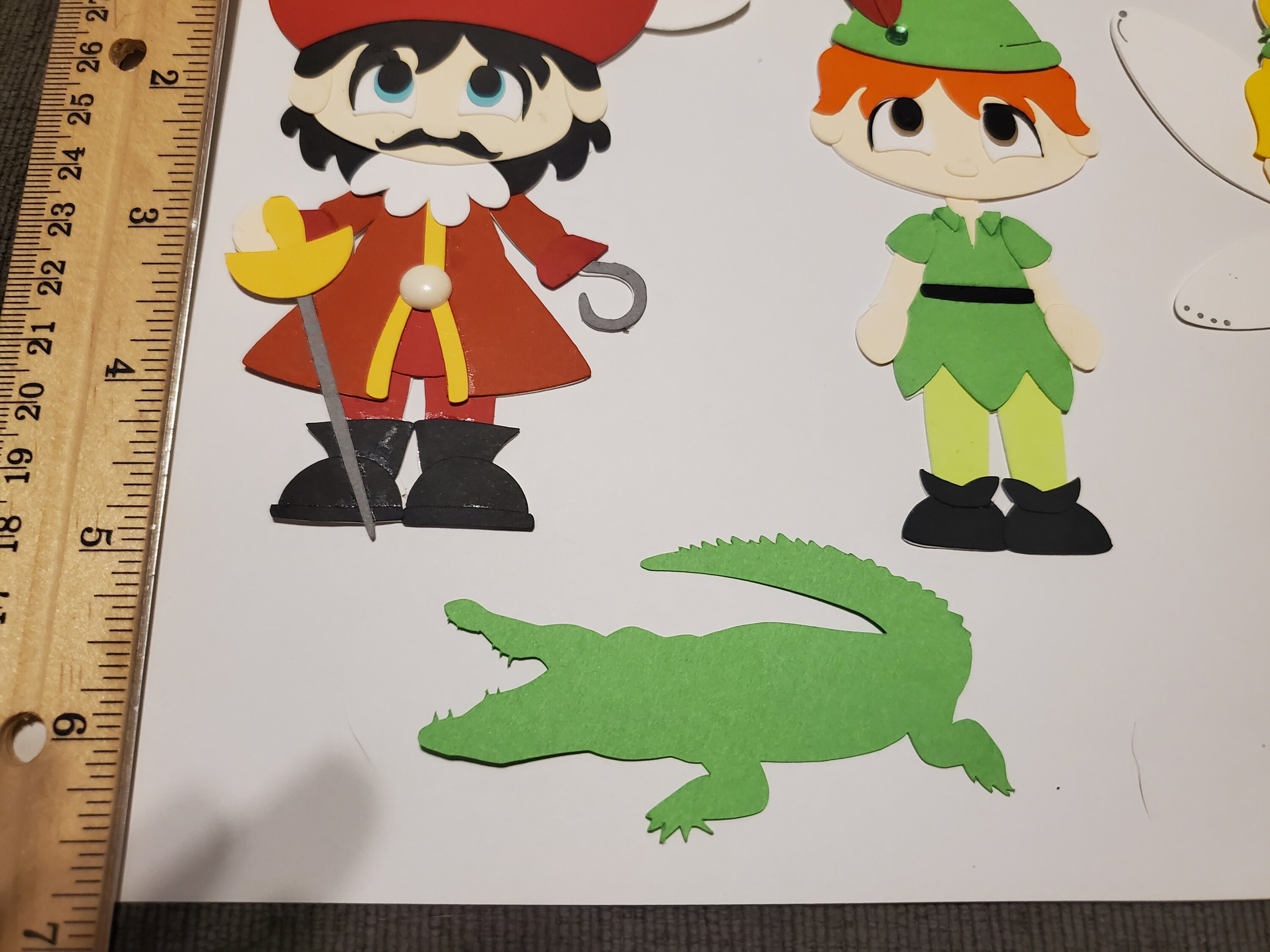 Peter Pan, Captain Hook, Tinkerbell, Bonus Crocodile, Die Cut , Set of ...