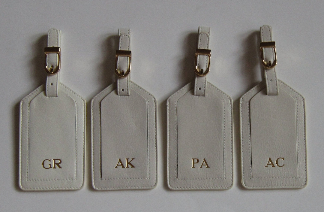 Monogrammed Leather Luggage Tag: RFID Travel Gift, Company Logo ...