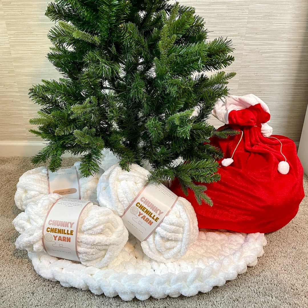 DIY Tree Skirt Kit, Farmhouse Decor, Easy Chenille Craft, Christmas ...