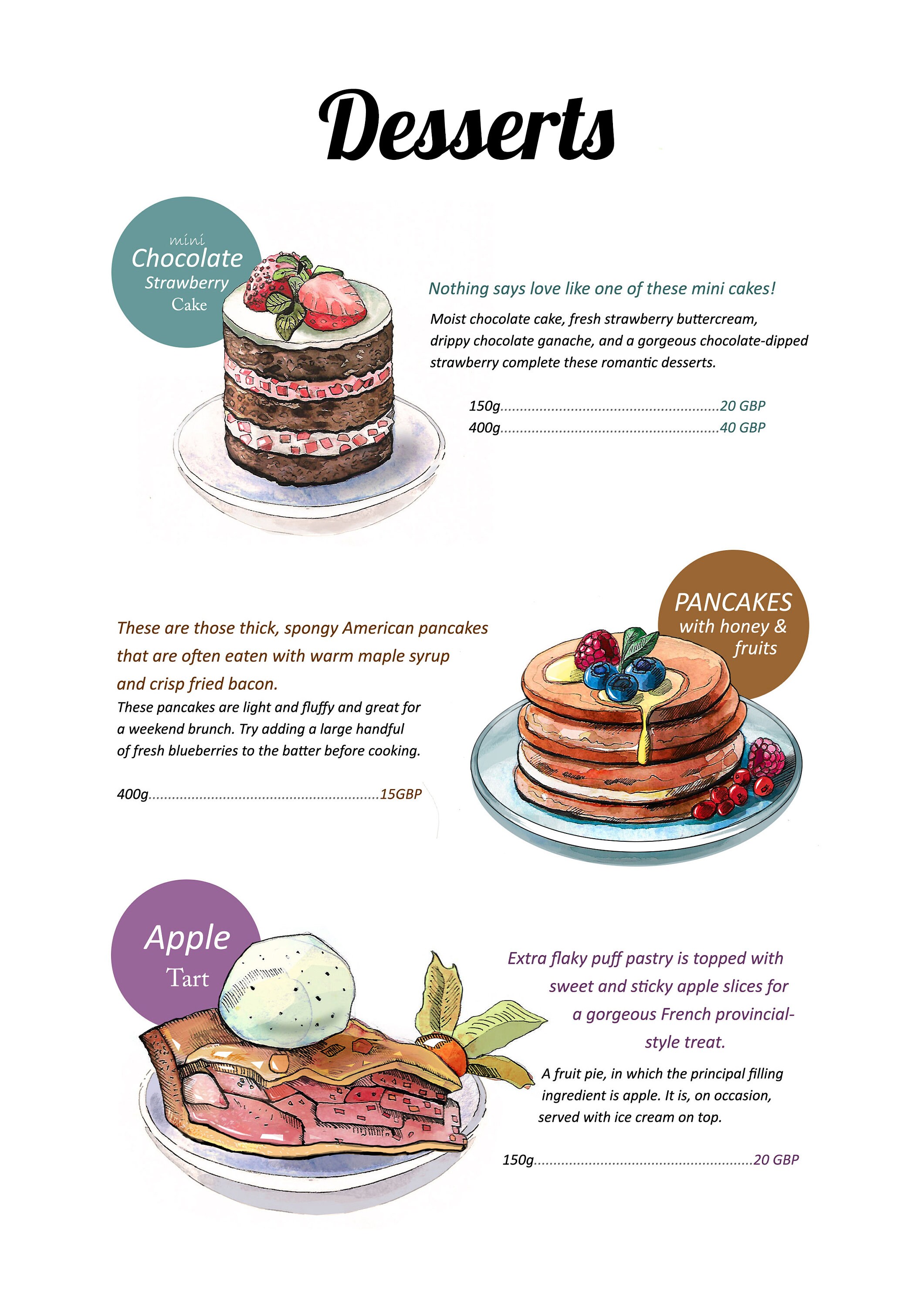 A Complete Hand-painted Restaurant Menu - Etsy