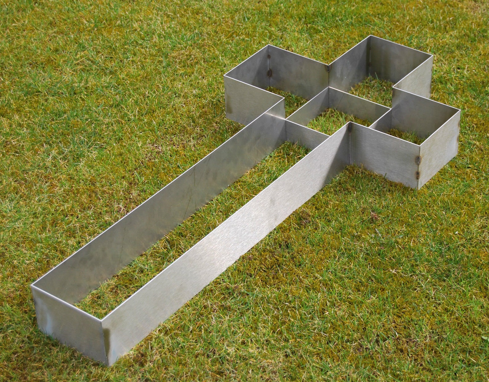 Stainless Steel Funeral Cross Planter Cemetery Grave Design for Gravel ...