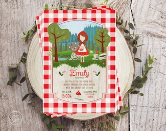 Little Red Riding Hood Invitation Editable Red Riding Hood Birthday ...