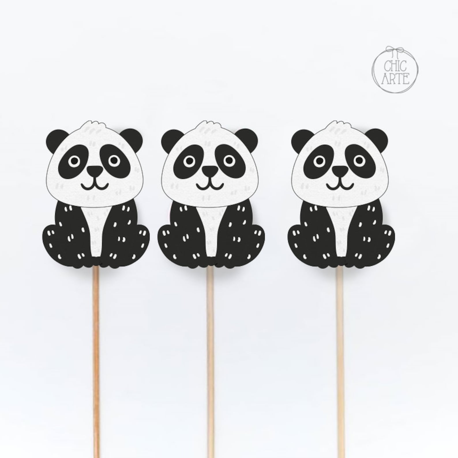 Panda Birthday Party, Panda Cupcake Toppers, Panda Toppers, Panda Party ...