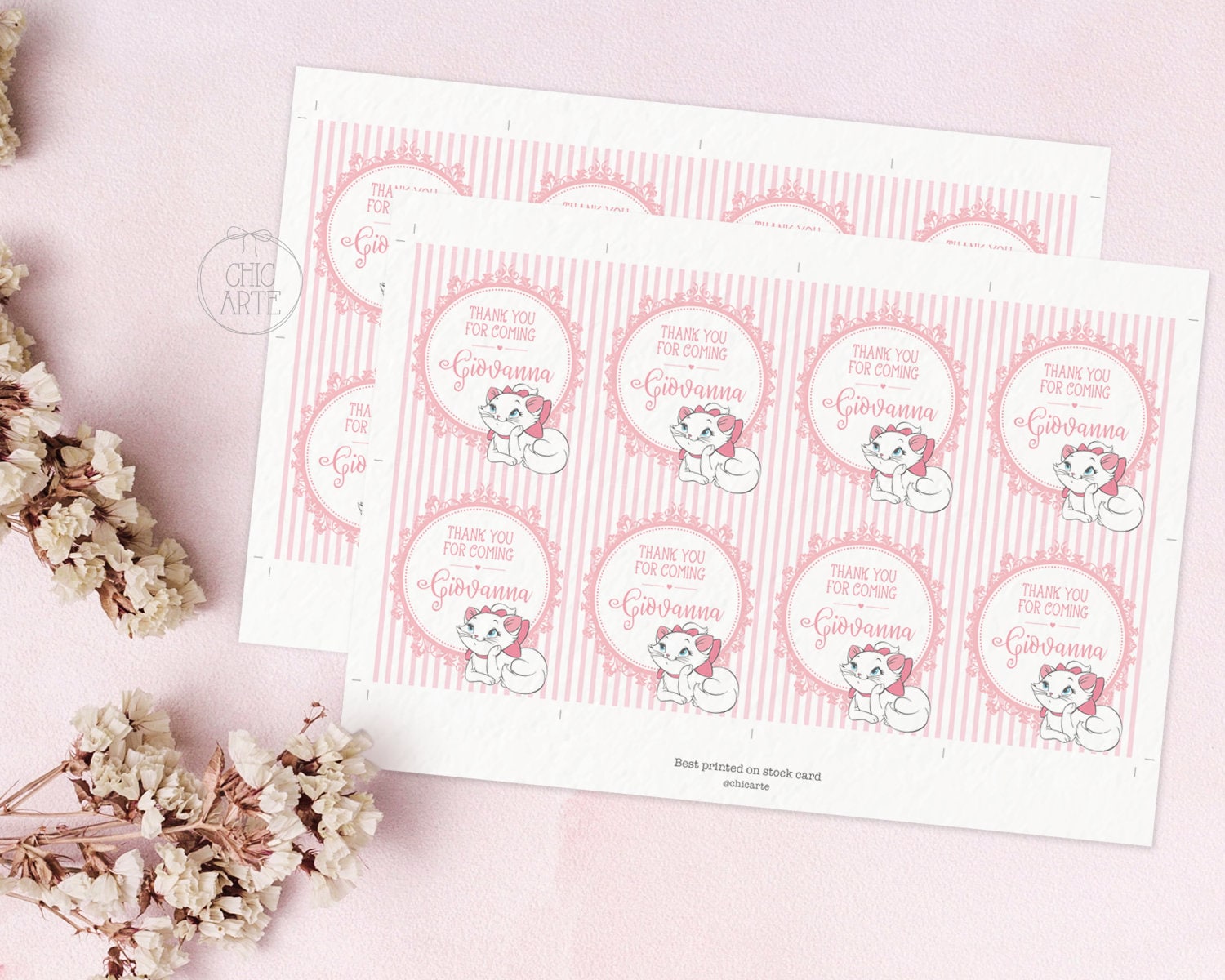 Marie Card Marie Cat Tag Marie Cat Birthday Party Pringles - Etsy