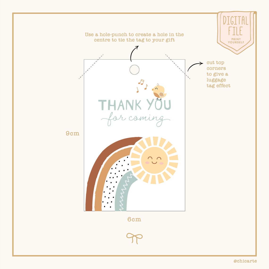 Boho Rainbow Tags, Boho Rainbow Birthday Decorations, Boho Rainbow ...