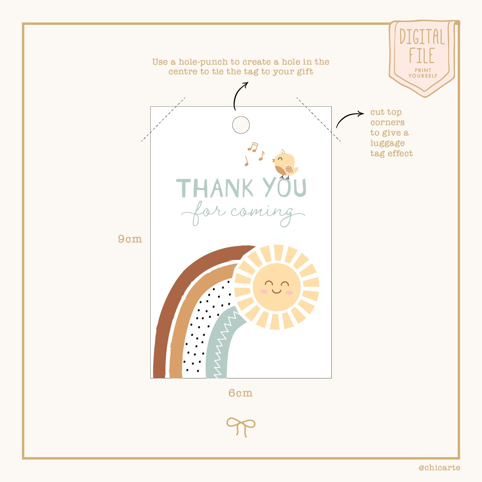 Boho Rainbow Tags, Boho Rainbow Birthday Decorations, Boho Rainbow ...