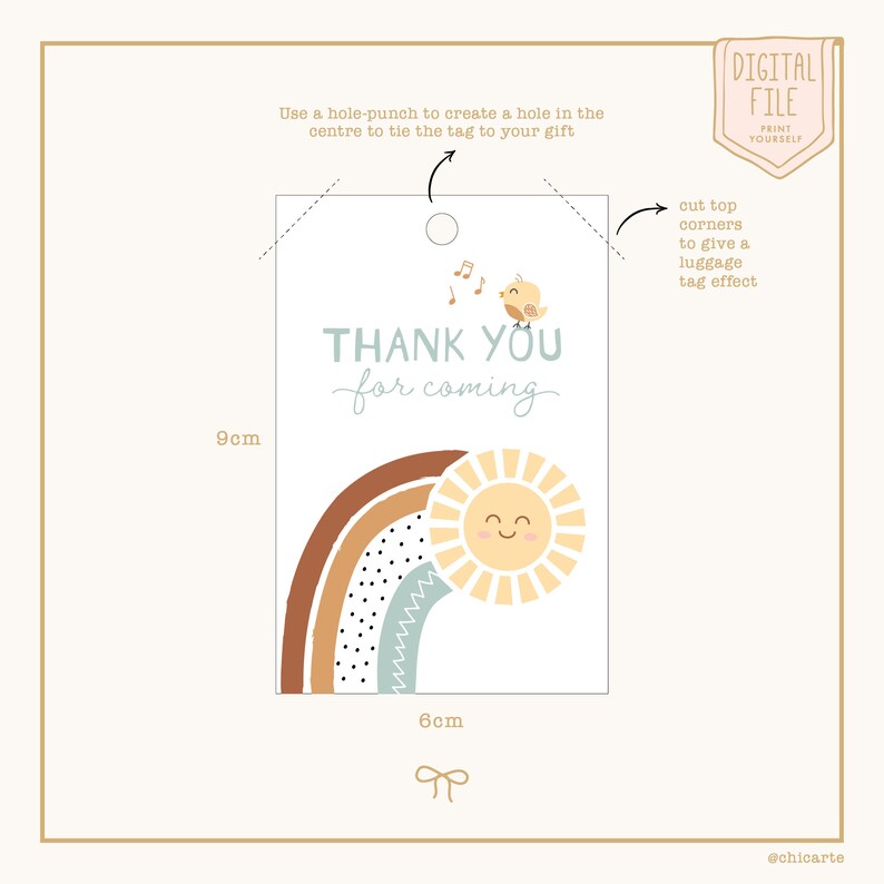 Boho Rainbow Tags, Boho Rainbow Birthday Decorations, Boho Rainbow ...