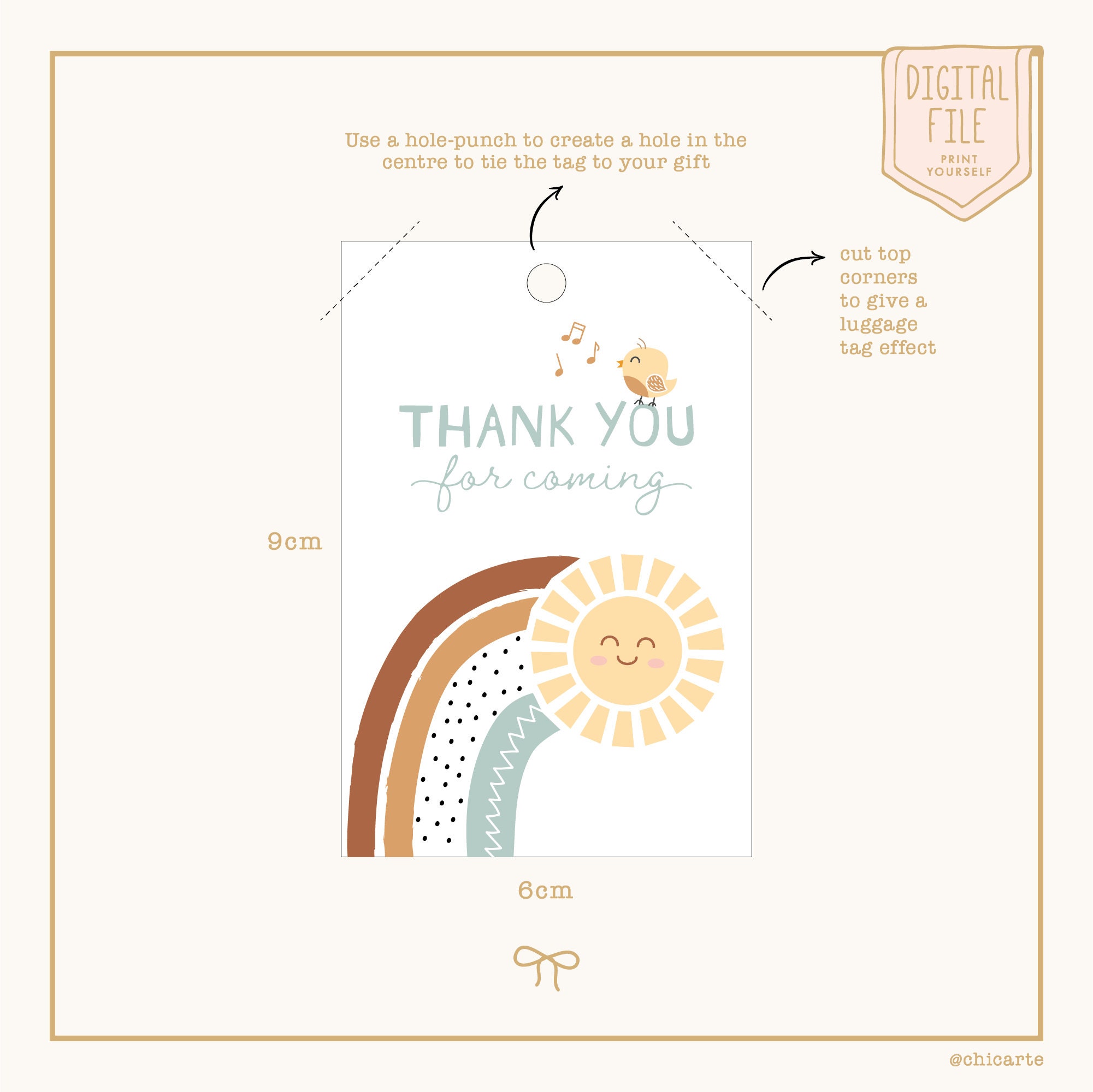 Boho Rainbow Tags, Boho Rainbow Birthday Decorations, Boho Rainbow ...