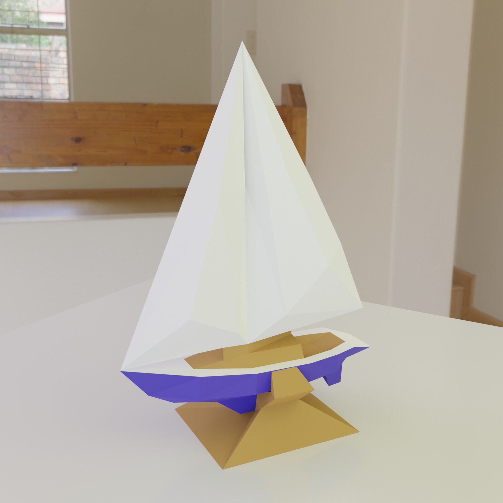 Yacht Paper Model Yacht Paper Craft Low Poly 3D Puzzle - Etsy Canada