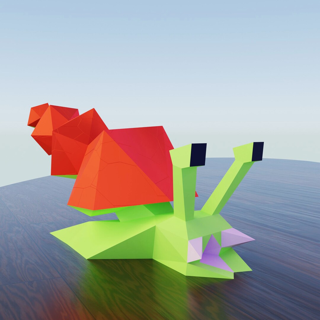 Papercraft Snail, DIY Teplate, 3d Origami, Low Poly Snail, Baby Shower ...