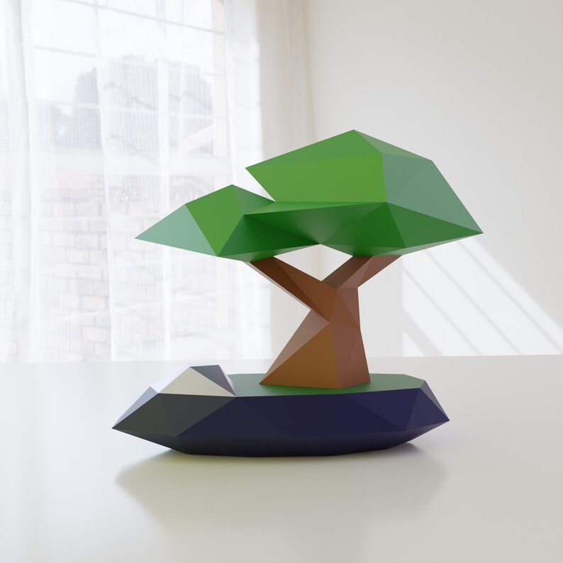 3D Papercraft, 3d Tree, Bonsai Svg, 3D Papercraft, PDF Pattern, Simple ...