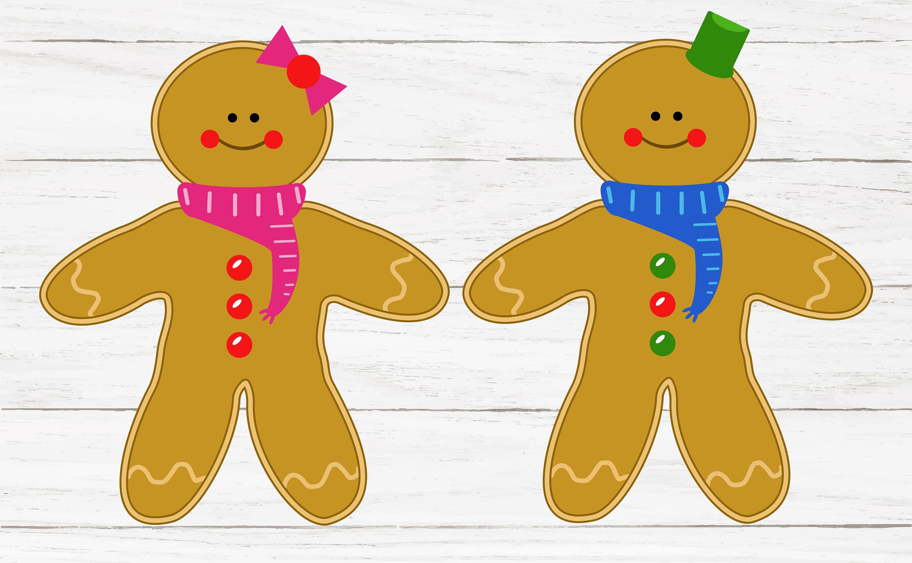 Gingerbread Boy and Girl SVG Gingerbread Couple Svg - Etsy