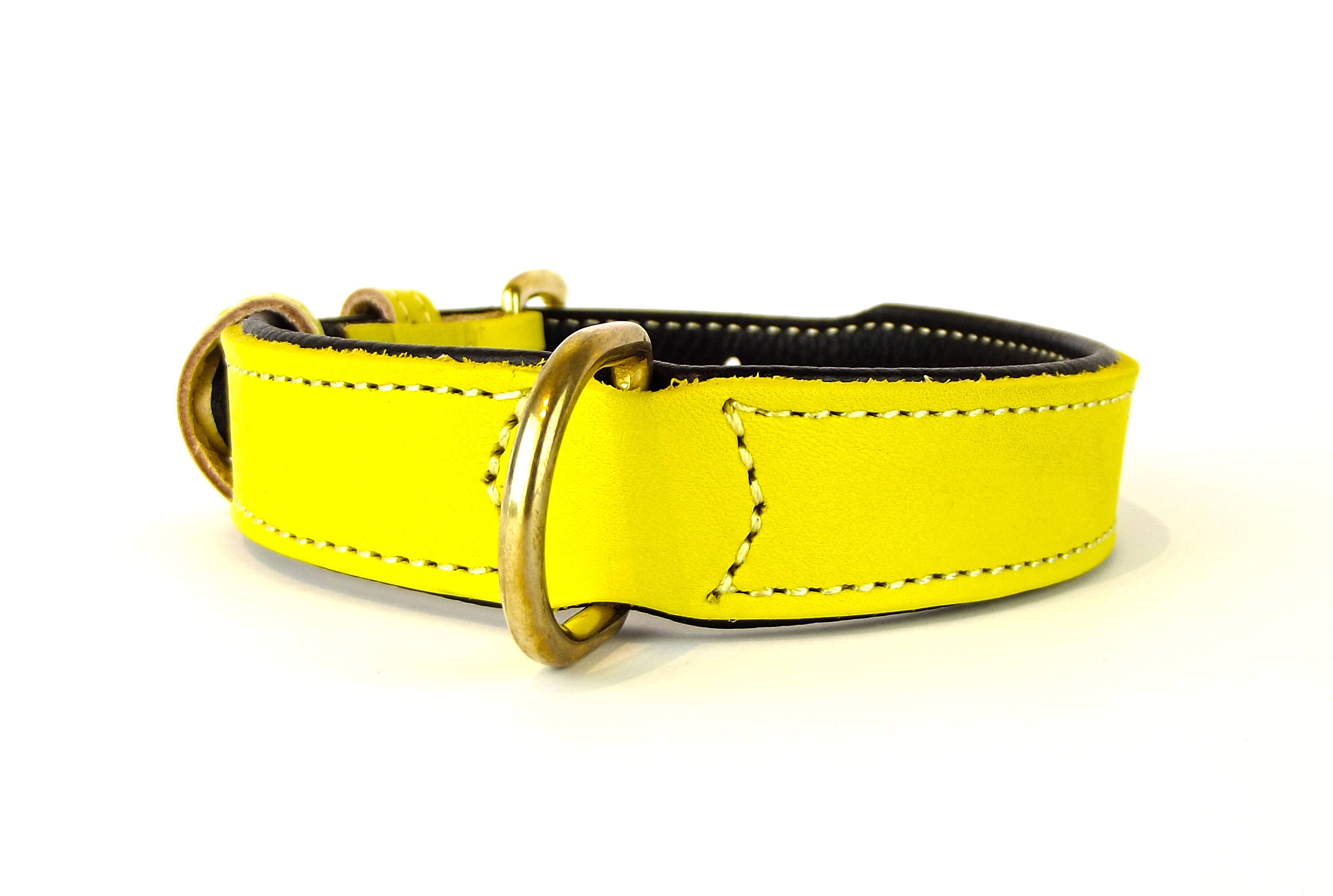 Yellow Leather Dog Collar Luxury Italian Leather Yellow - Etsy