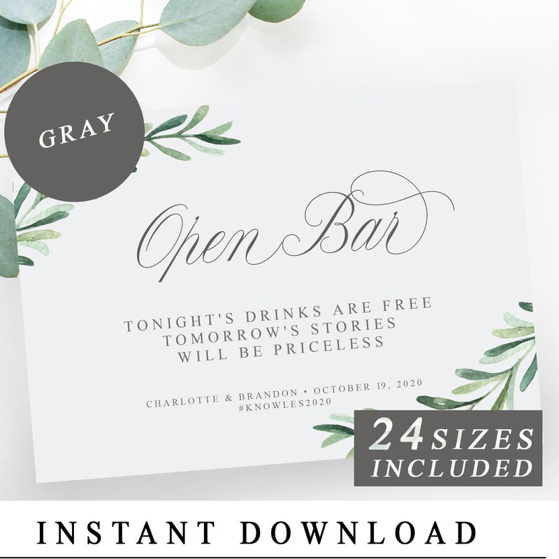 Open Bar Quote Sign - Etsy