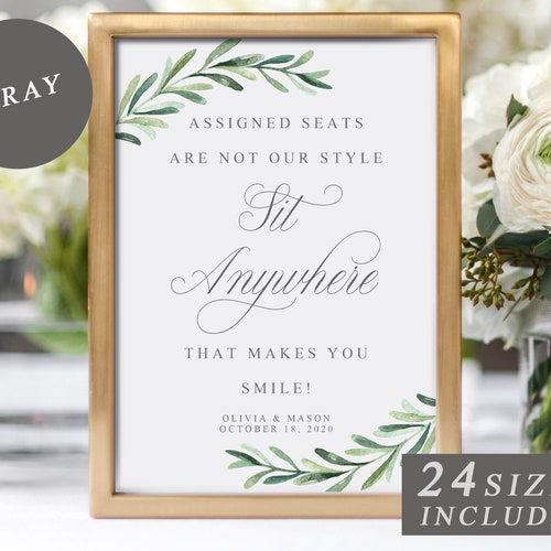 Assigned Seats Sign Assigned Seats Are Not Our Style so Sit - Etsy