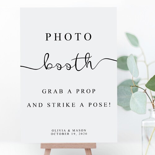 Photo Booth Sign Printable Wedding Photo Booth Template - Etsy Canada