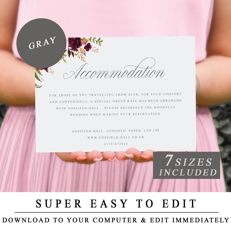 Accommodation Cards - Etsy