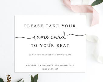 Place card sign | Etsy