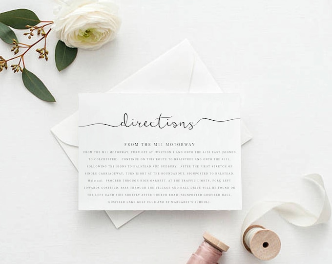 Printable OR Printed Wedding Direction Cards Pink Floral Wedding Directions Inserts Rustic Pink ...