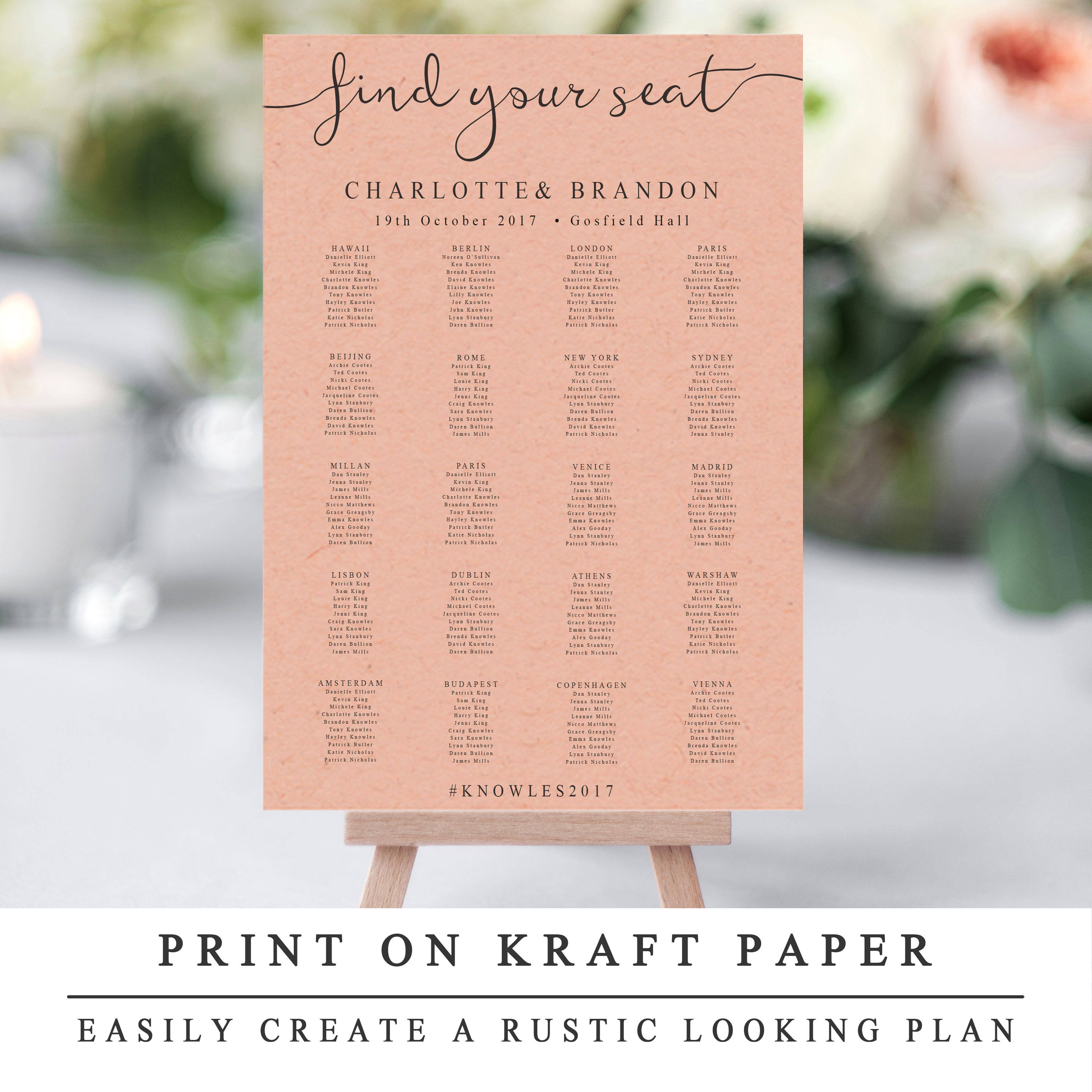 Find Your Seat Wedding Seating Plan in 'The One' | Etsy