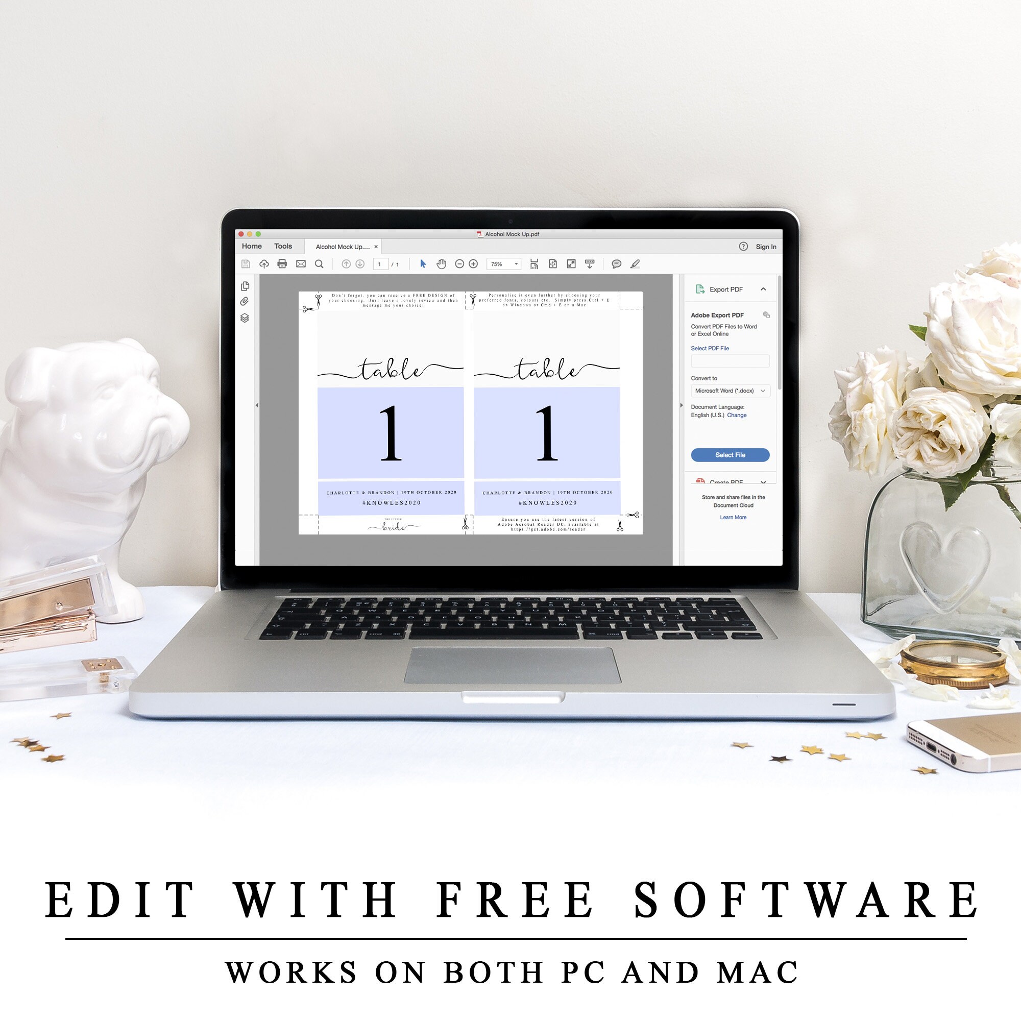 Editable Wedding Reception Table Name Sign DIY Wedding Table | Etsy