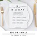 The Big Day Sign, Order of the Day Wedding Sign, Printable Wedding ...