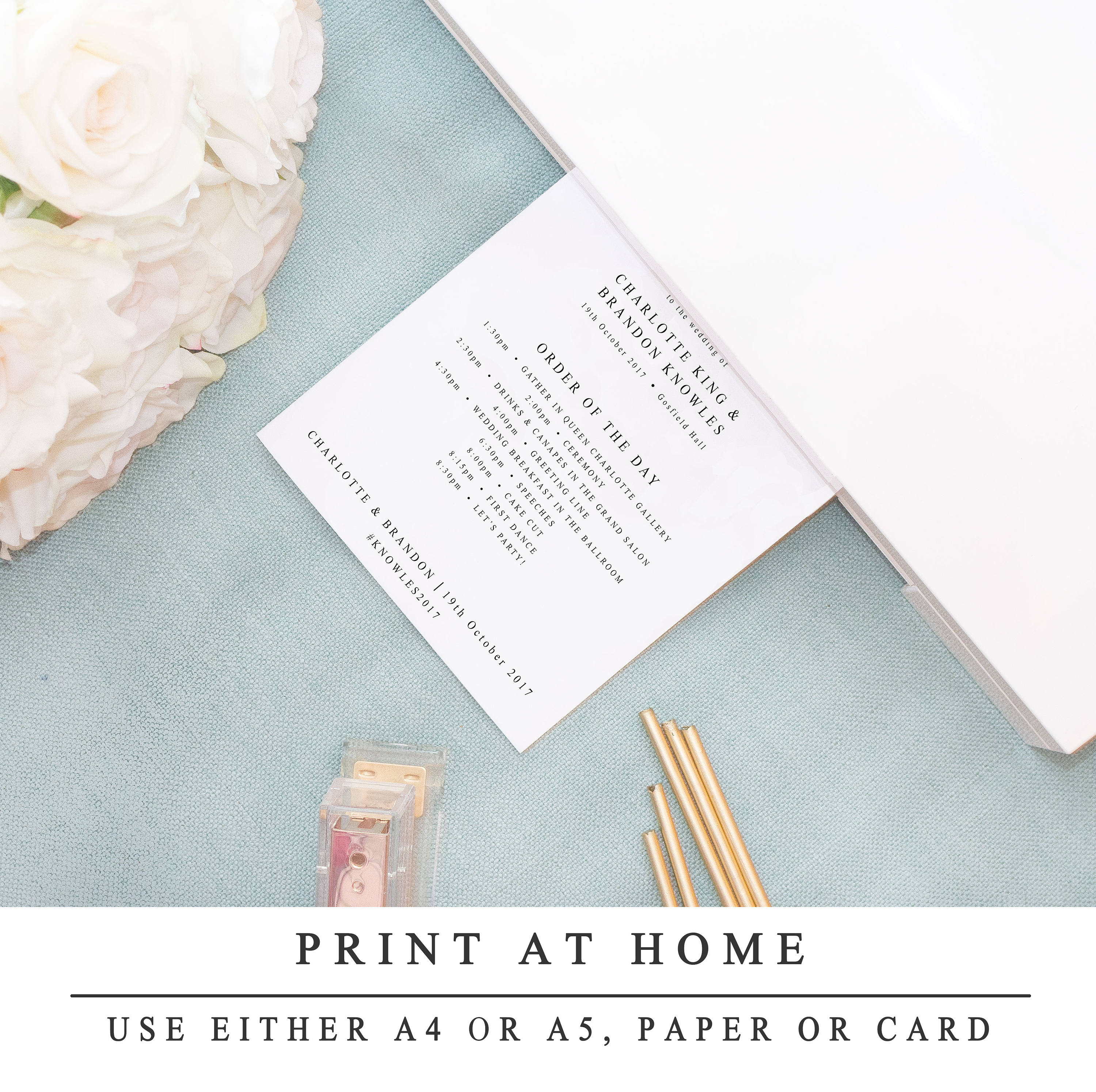 2 Sided Wedding Program Template Printable Editable Wedding - Etsy