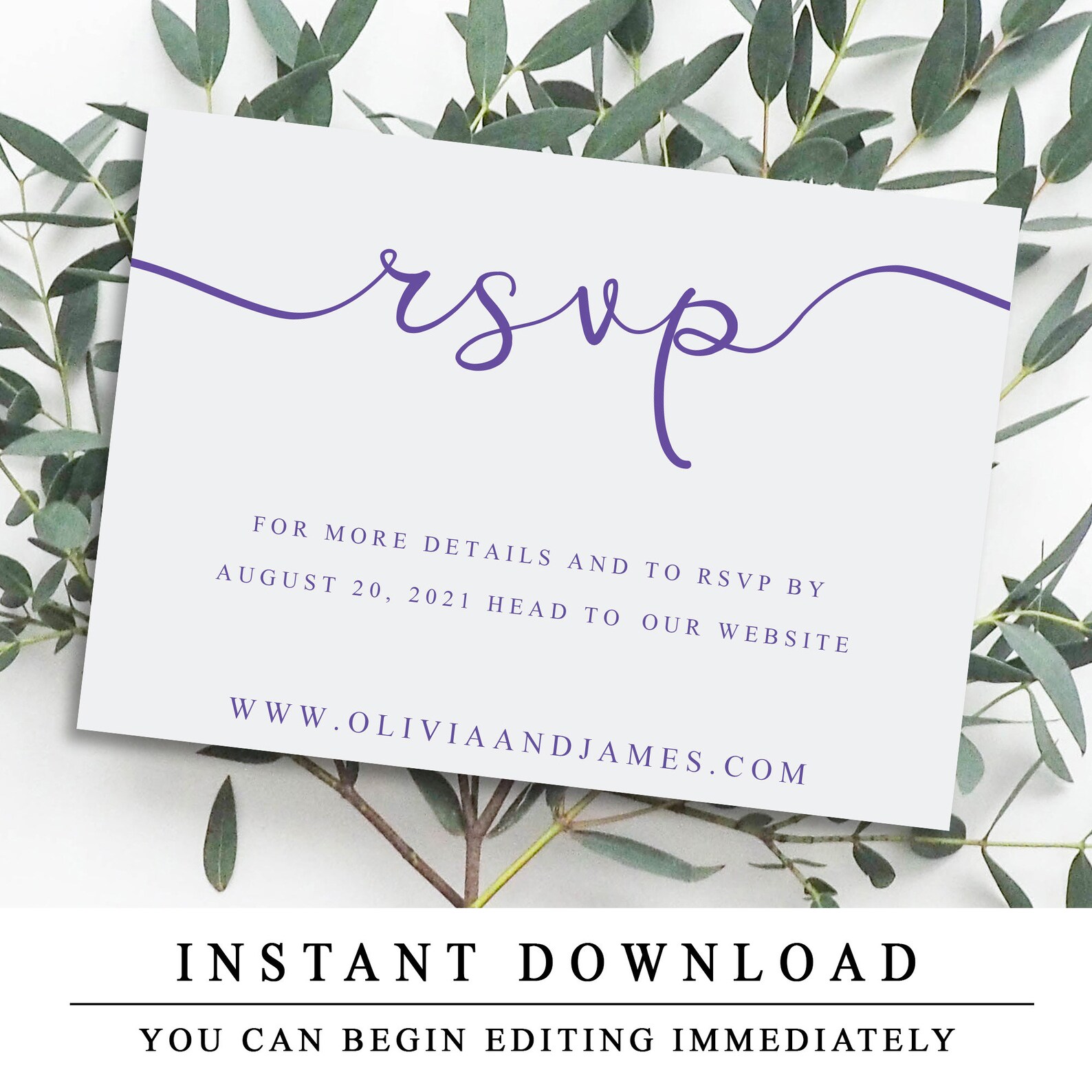 RSVP Website Template In Purple Instant Download Wedding Etsy rsvp-website-template-in-purple-instant-download-wedding-etsy