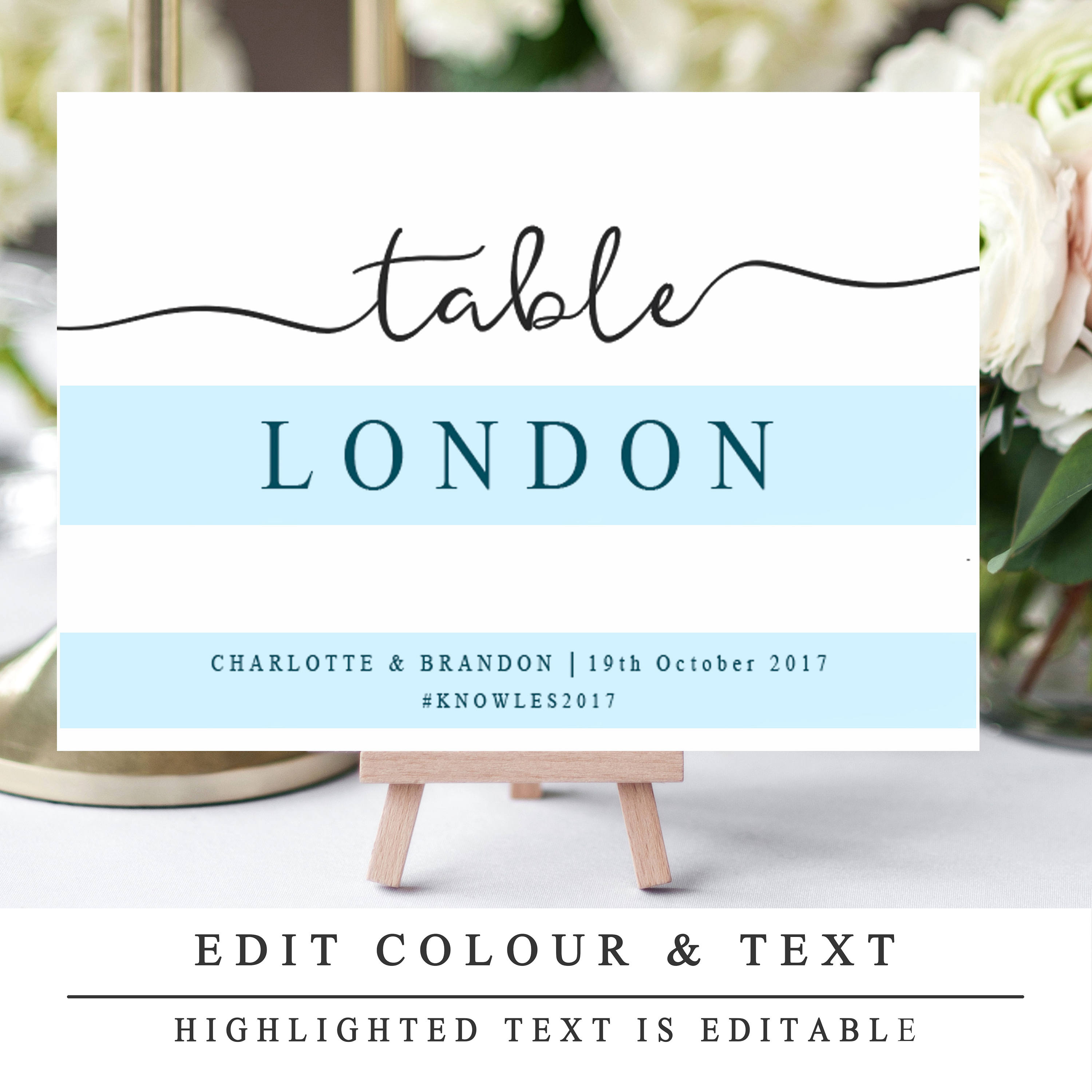 DIY Wedding Table Names and Number Template Printable - Etsy Canada