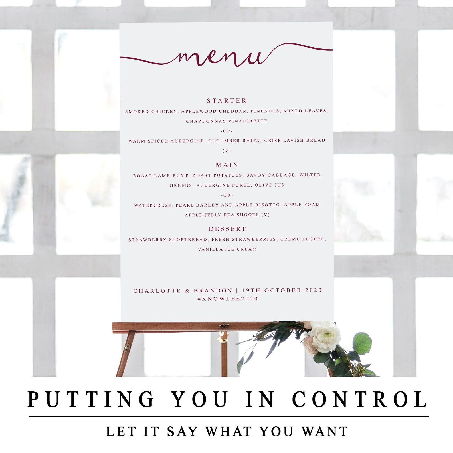 Wedding Menu Template WINE / Dark Red / Burgundy Printable | Etsy