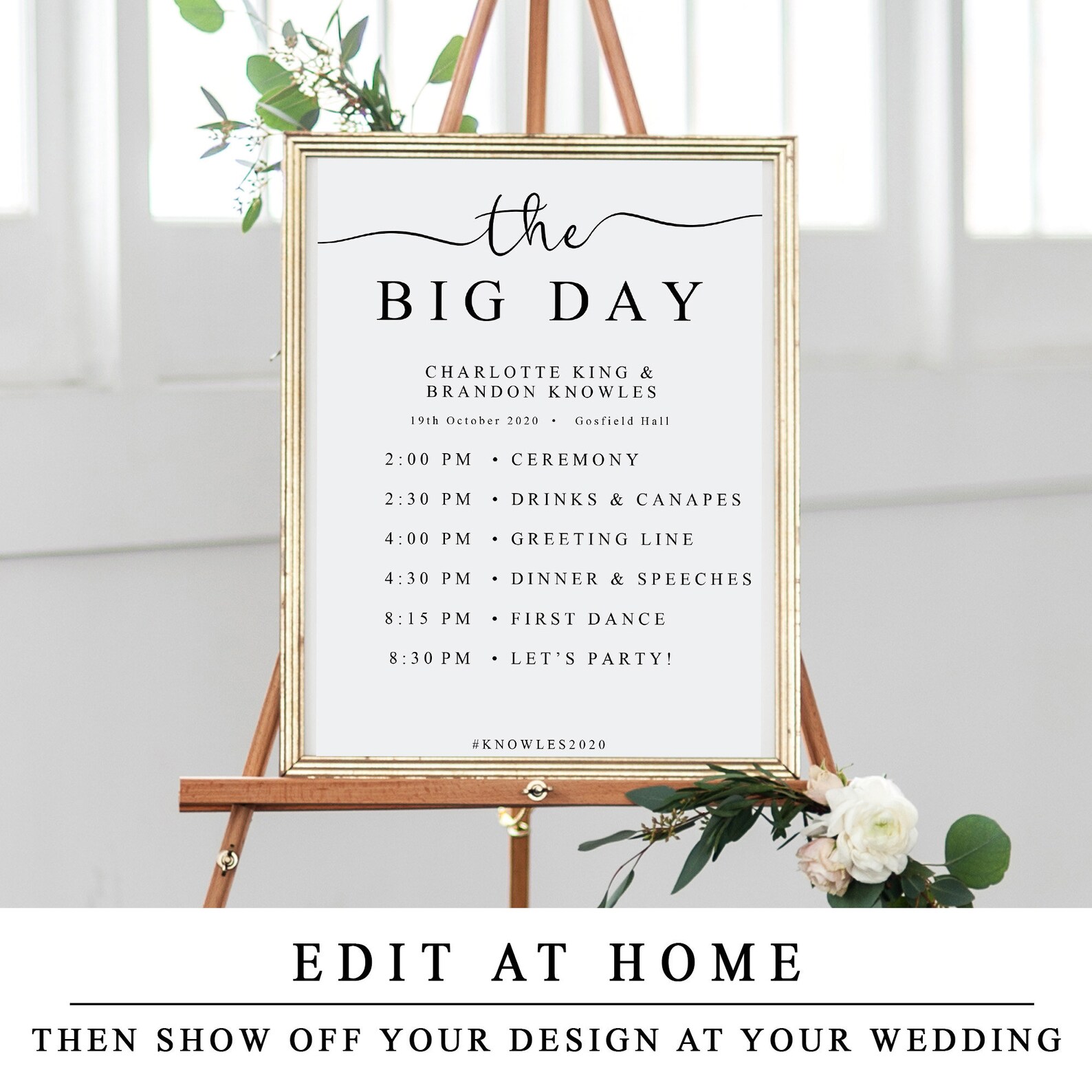 The Big Day Sign Order of the Day Wedding Sign Printable - Etsy UK