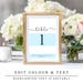 DIY Wedding Table Names and Number Template, Printable Reception Table ...