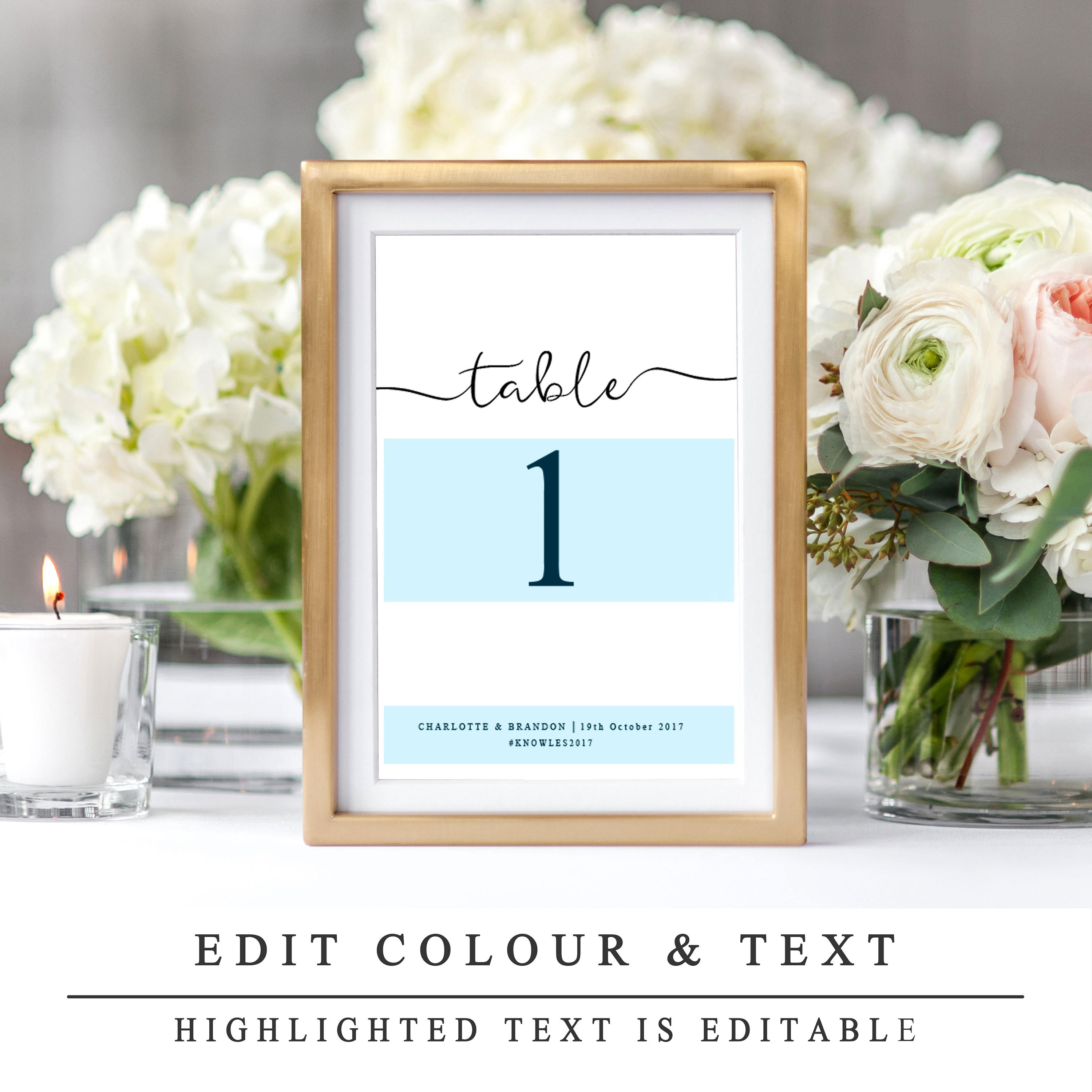 DIY Wedding Table Names and Number Template Printable - Etsy Canada