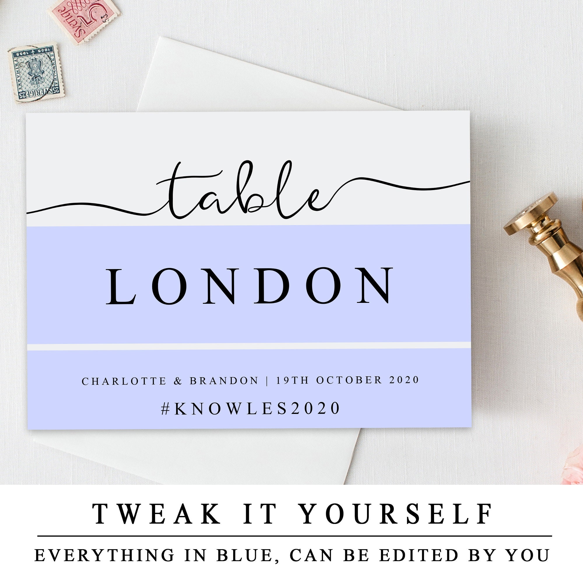 Editable Wedding Reception Table Name Sign DIY Wedding Table | Etsy