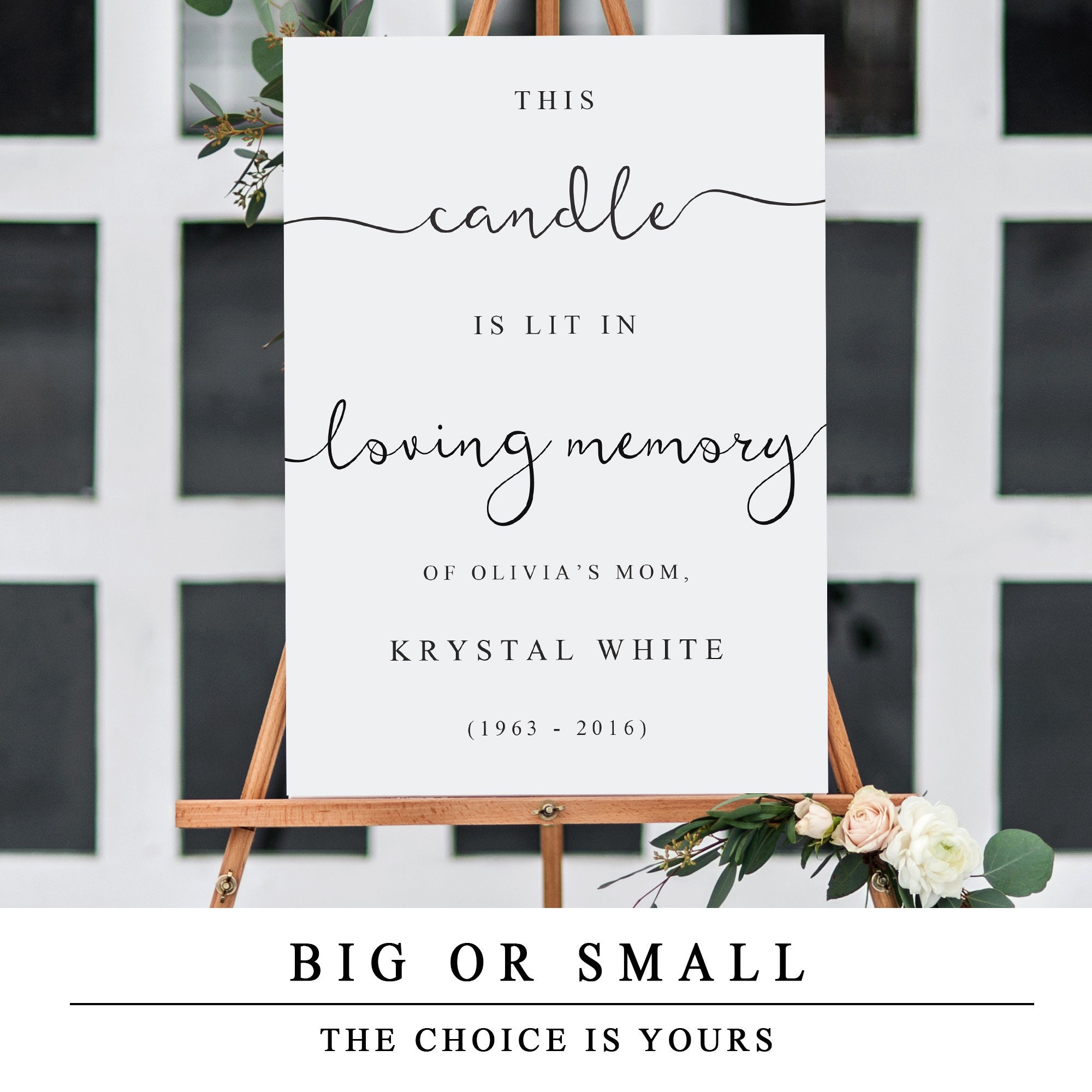 This Candle is Lit in Loving Memory Sign DIY Personalize the | Etsy UK