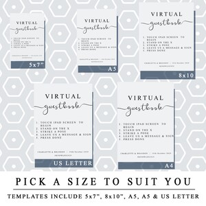 Custom Virtual Guestbook Sign, DIY Wedding Guest Book Template, Bridal ...