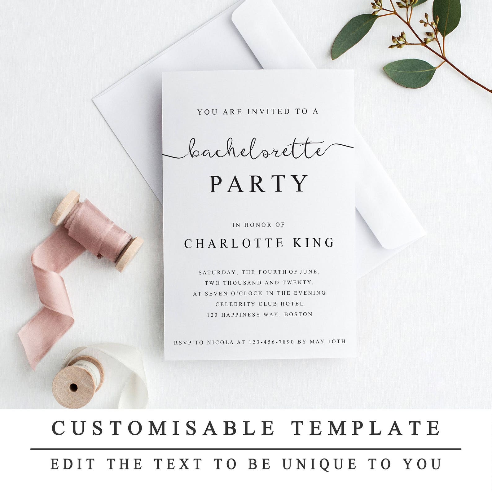 Bachelorette Party Invitation Template Printable Bachelorette | Etsy