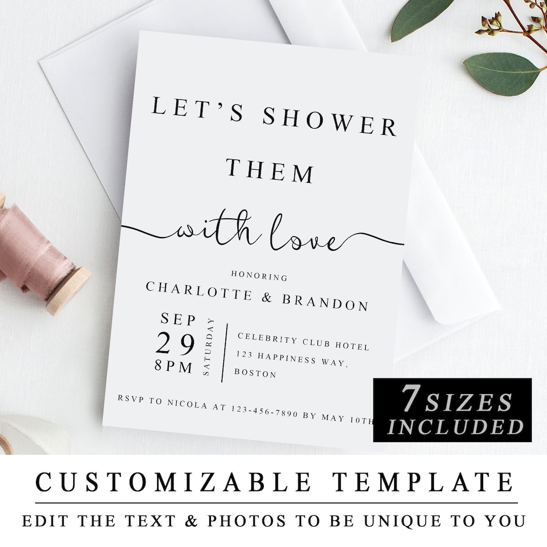 Couples Shower Invitation Template in 'the One', Printable Wedding ...