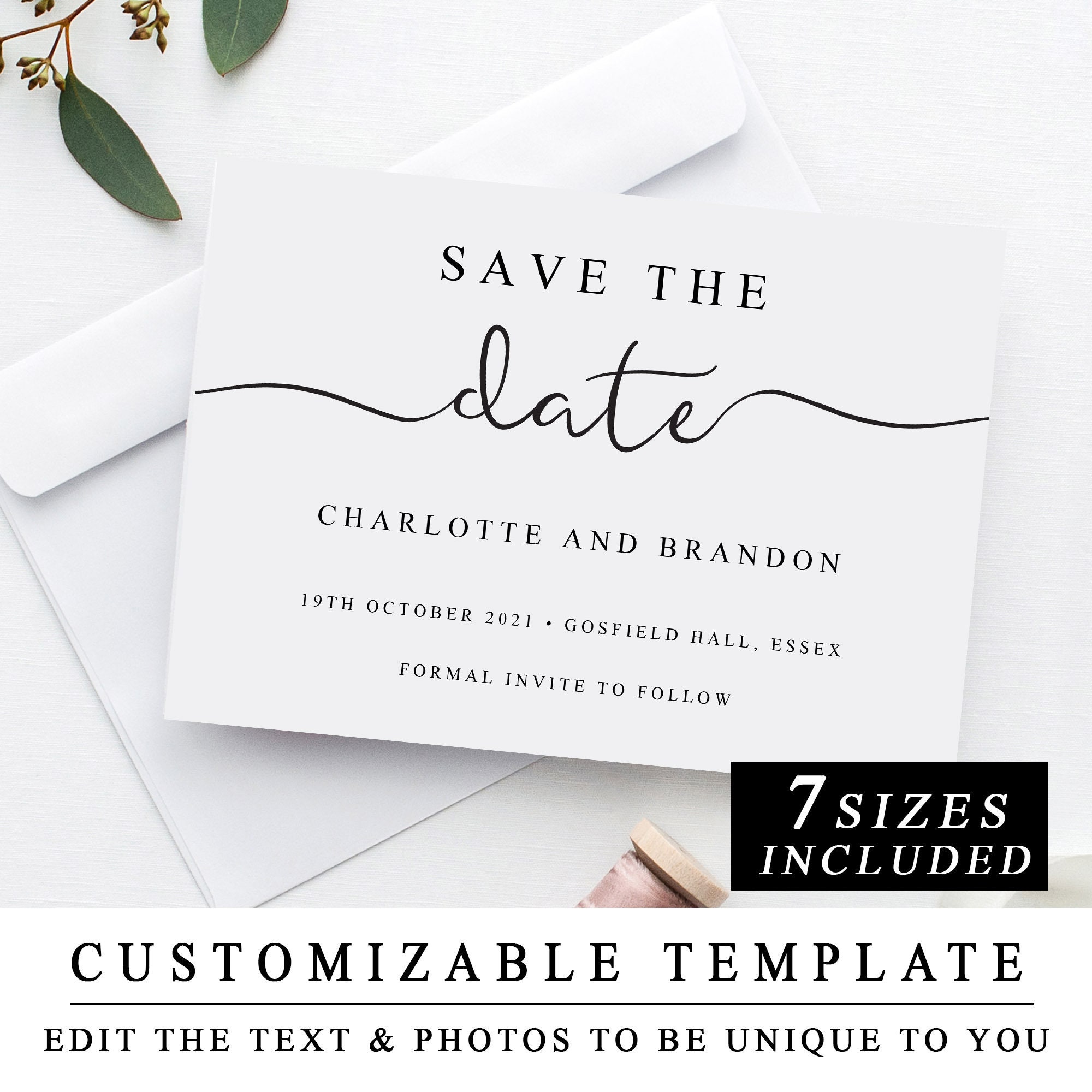 Print at Home Save the Date Invitation Save the Date Editable - Etsy ...