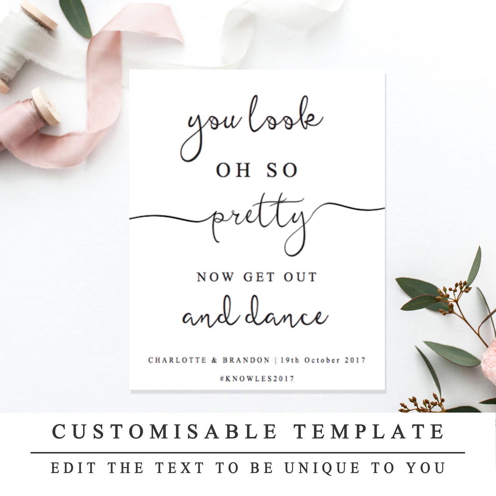 DIY Printable Wedding Bathroom Sign Template, Women and Mens Wedding ...