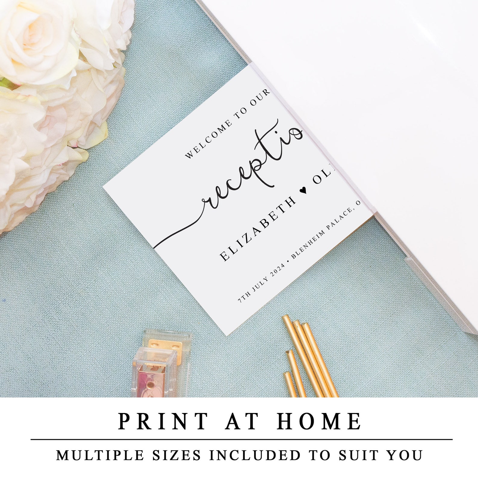 DIY Wedding Reception Welcome Sign 24sizes Personalised - Etsy